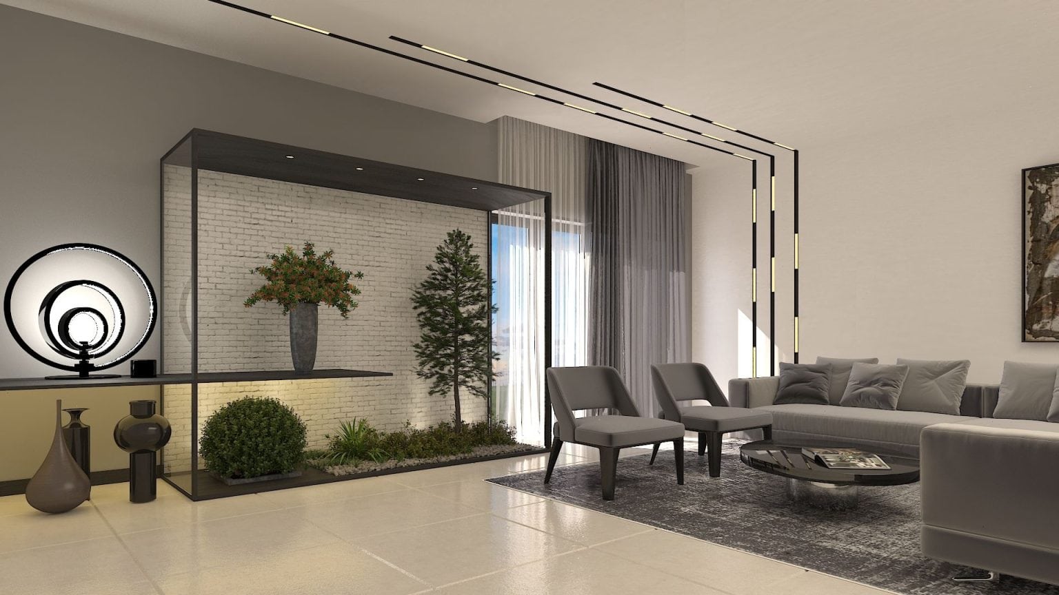 Modern Living Room With Biophilic Vibes - Homilo