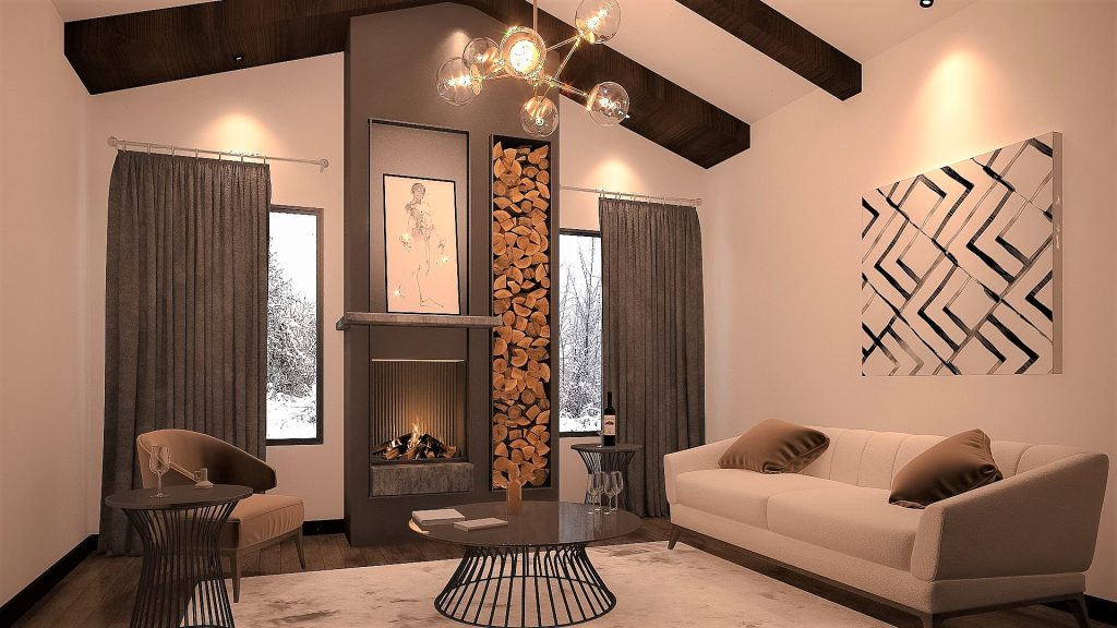 Modern Rustic Cabin Living Room - Homilo