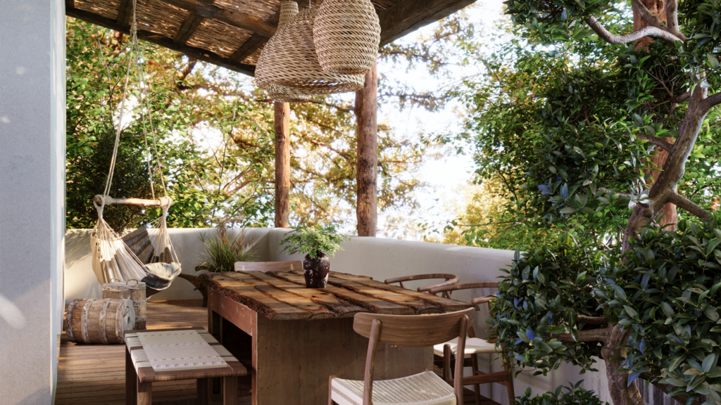 Rustic terrace design - Homilo